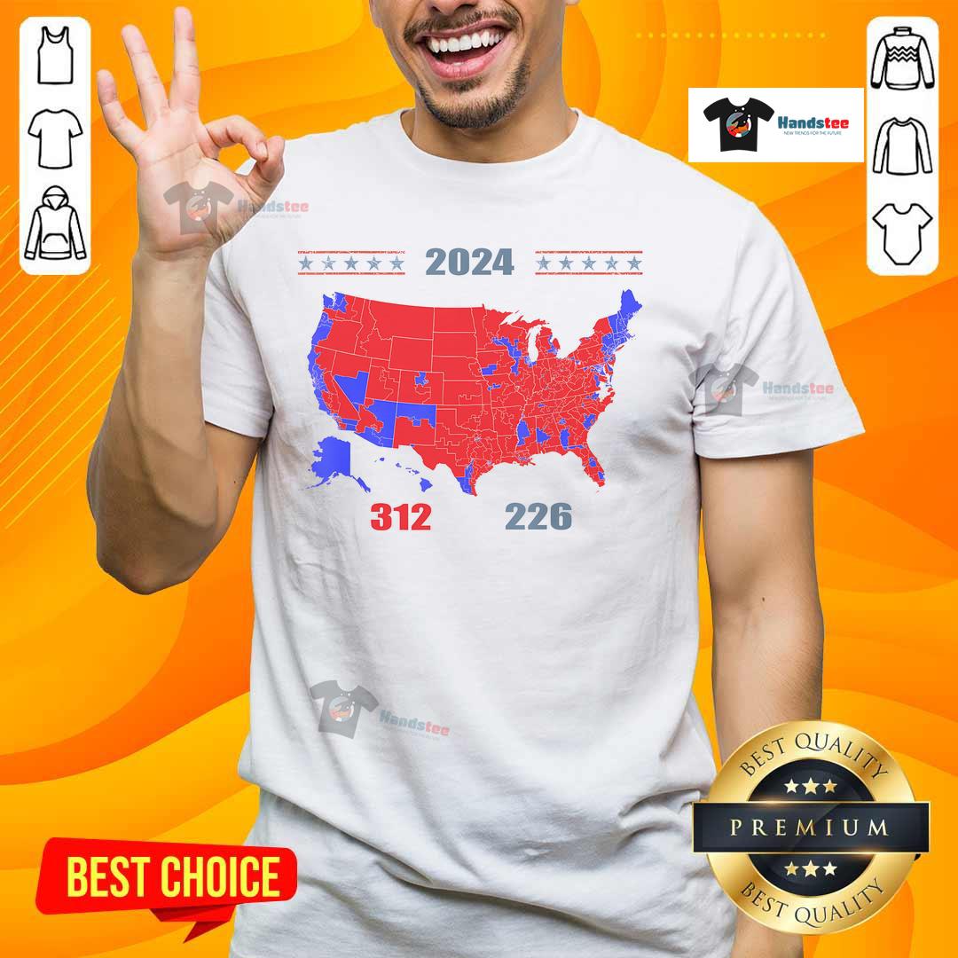 Hot 2024 Electoral Map Trump 312 Red 2024 Election Results Map T-Shirt ...