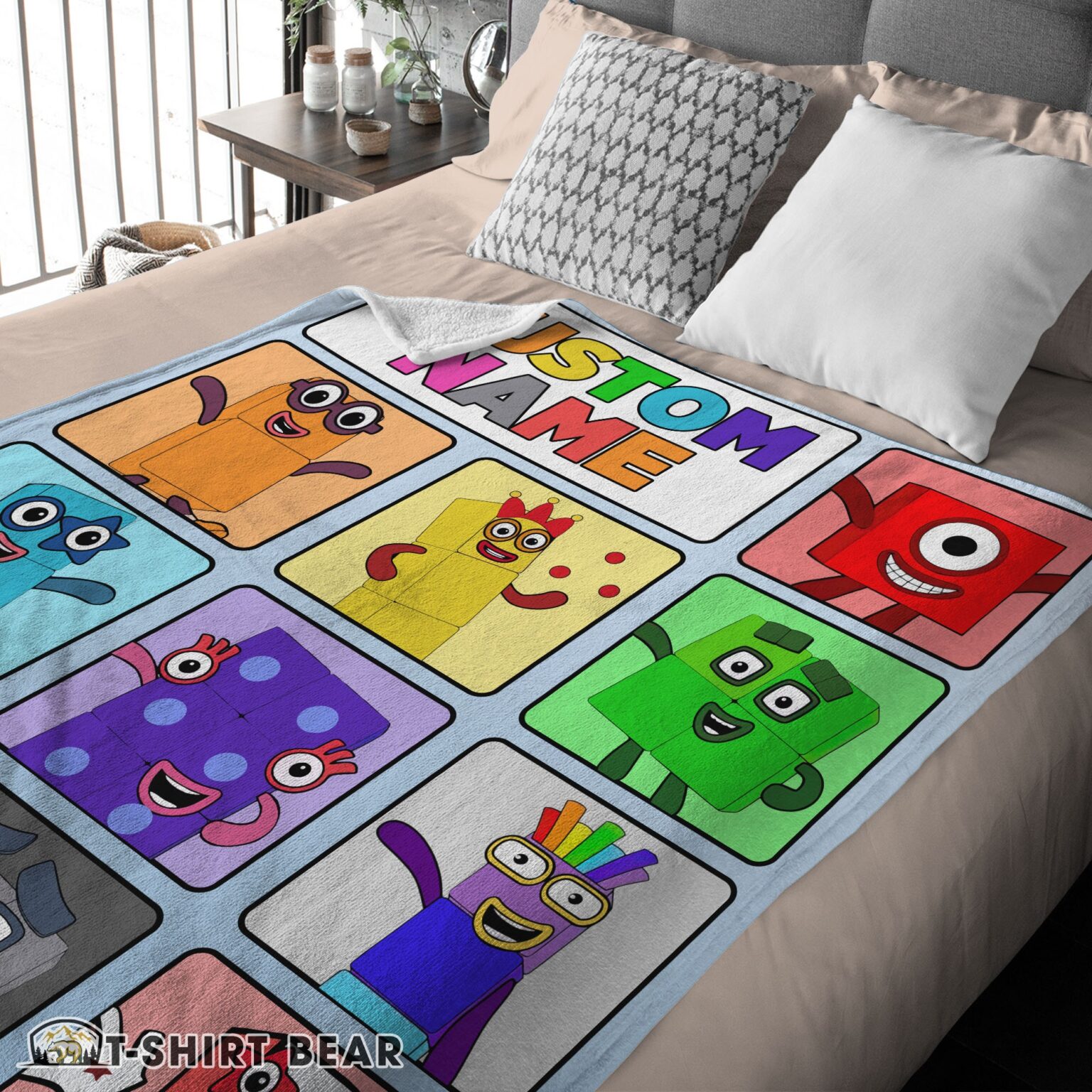 Cute Cartoon Numberblocks Characters Blanket Fleece Customized Blanket ...