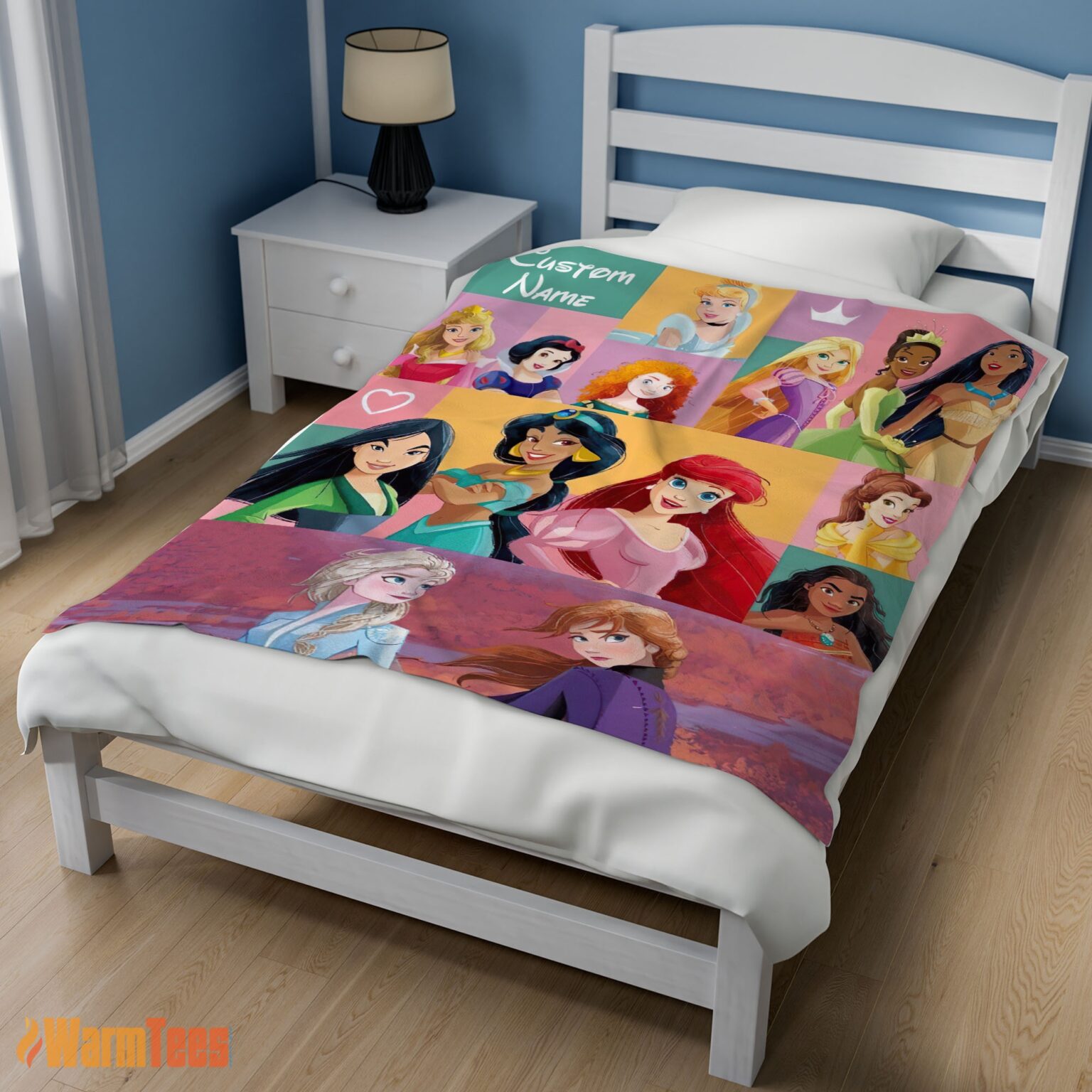 Happy Disney Cartoon All Princess Characters Blanket Fleece Customized ...