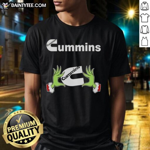Premium Grinch Hands Love Cummins Christmas T-Shirt - StoreTee