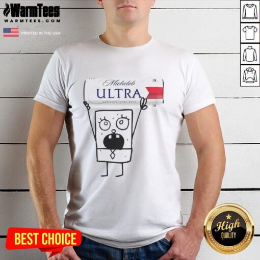 Funny Doodlebob Holding Michelob Ultra Superior Light Lager Beer Can T ...