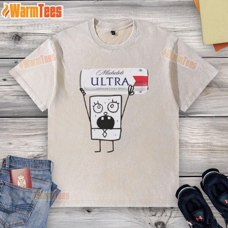Funny Doodlebob Holding Michelob Ultra Superior Light Lager Beer Can T ...
