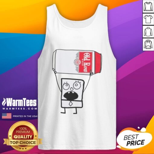 Funny Doodlebob Holding Old Row Beer Can T-Shirt - StoreTee