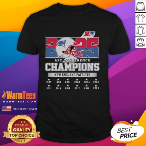 Good New England Patriots At Afc Conference Champions 2025 Helmet T ...