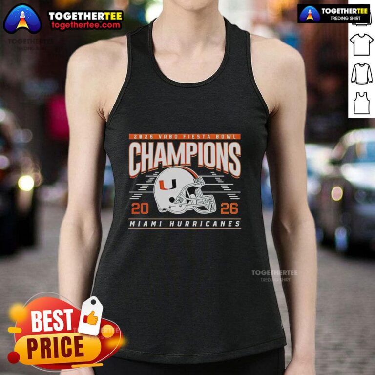 Nice 2026 Fiesta Bowl Champions Miami Hurricanes Helmet Classic T-Shirt ...