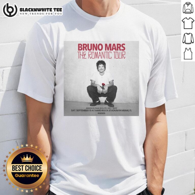 Nice Bruno Mars The Romantic Tour 2026 T-Shirt - StoreTee