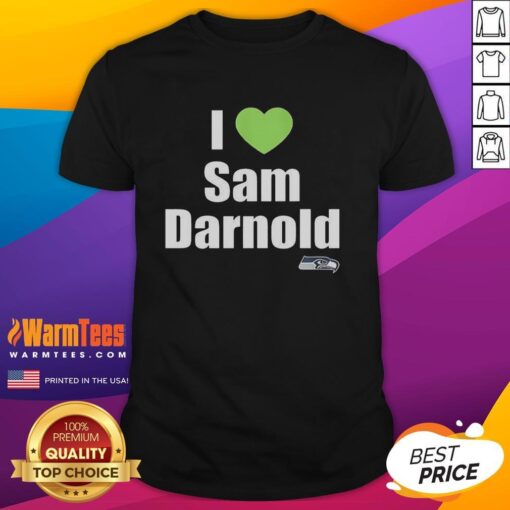 Official I Love Sam Darnold Seattle Seahawks Logo T-Shirt - StoreTee