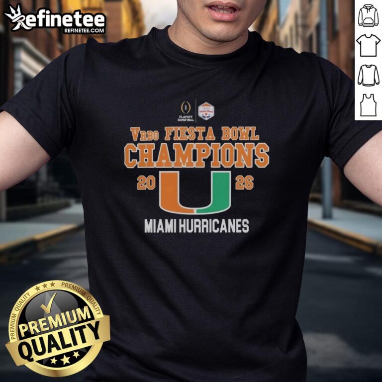 Original Miami Hurricanes Vrbo Fiesta Bowl Champs 2026 T-Shirt - StoreTee