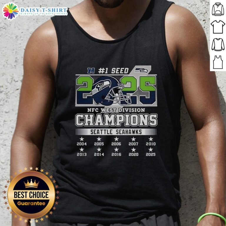Top Seattle Seahawks NFC West Champions 2025 2026 Seed 1 Helmet Logo T ...
